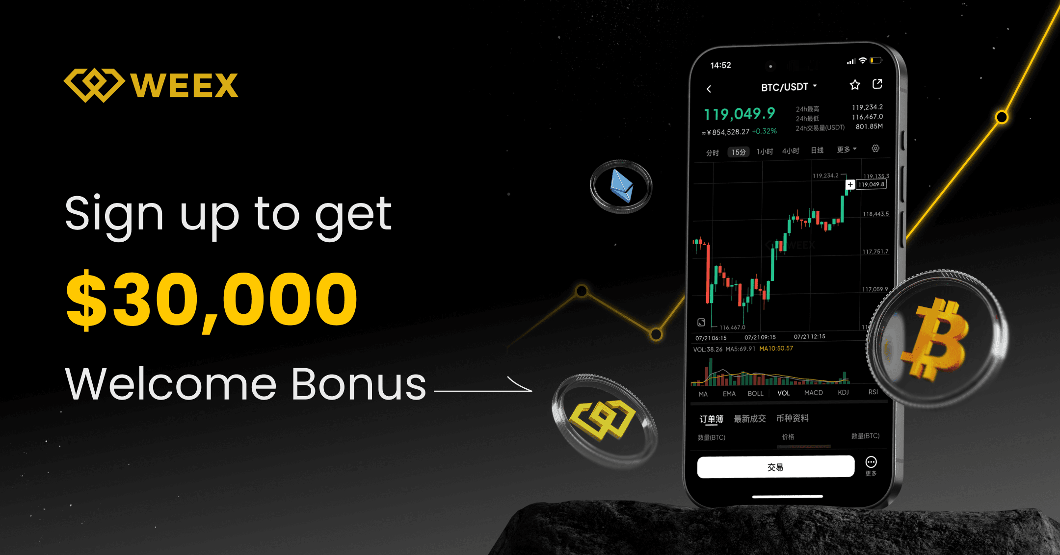 Sign Up, Login & Get Crypto Bonus | WEEX